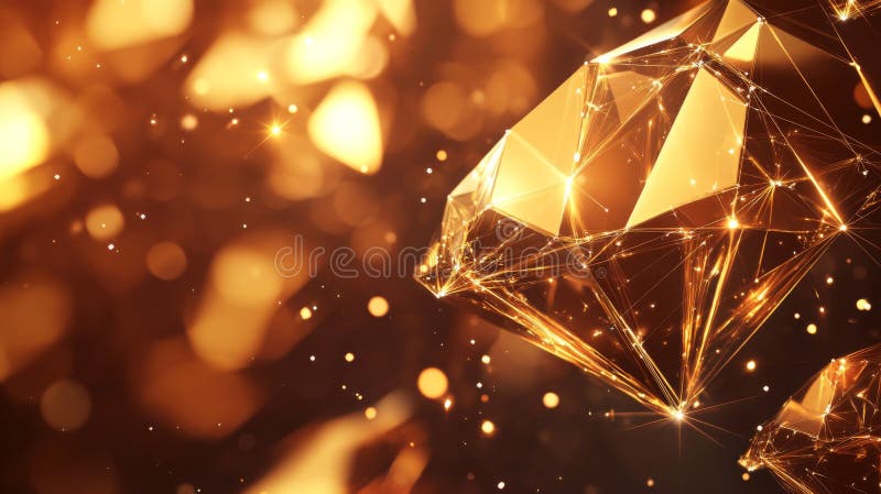 Golden Diamond Sparkle Abstract Background Stock Illustration ...