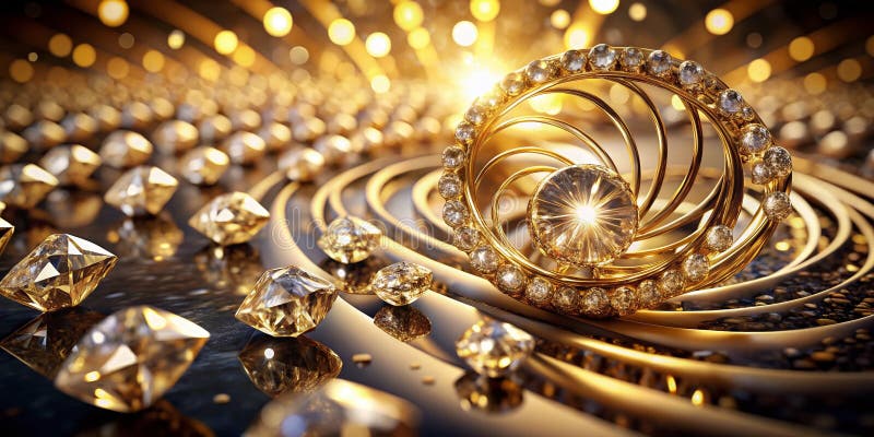 Golden Diamond Spiral a Stunning Visual Display of Depth Elegance and ...