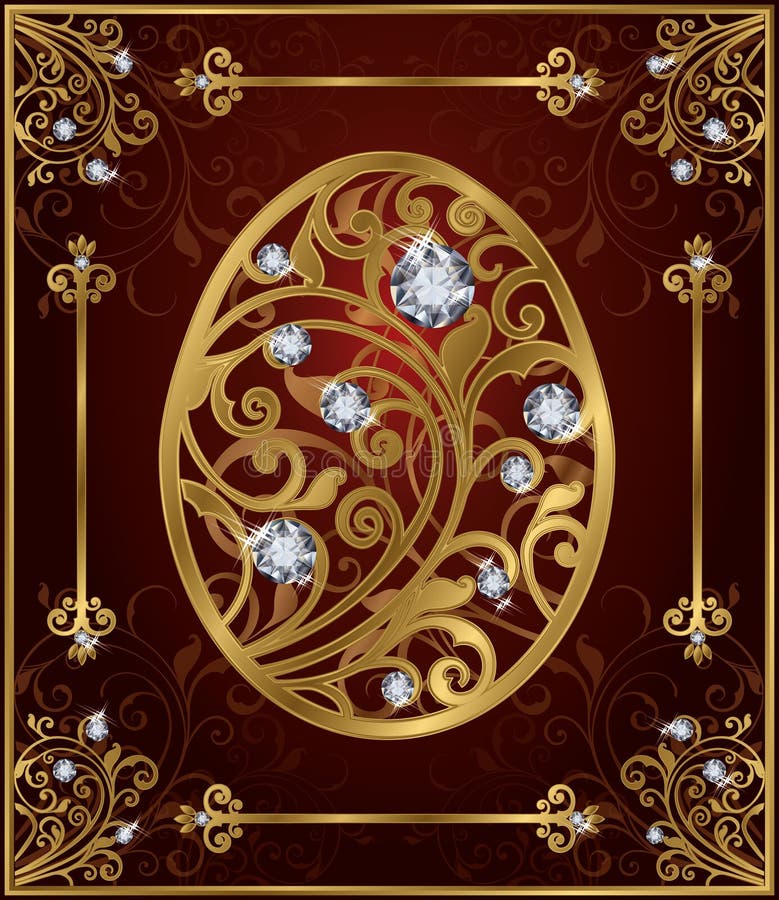Diamonds Easter egg card stock vector. Illustration of cover - 50822273