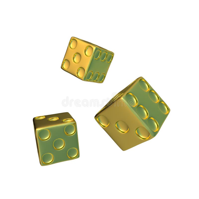 Golden dice stock illustration. Illustration of games - 11582666