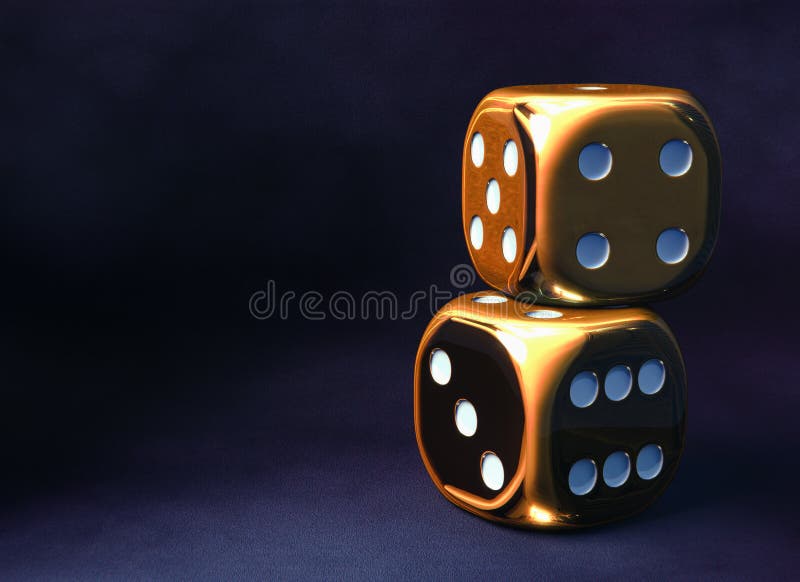Golden Dice Casino Game stock illustration. Illustration of dice - 96247512