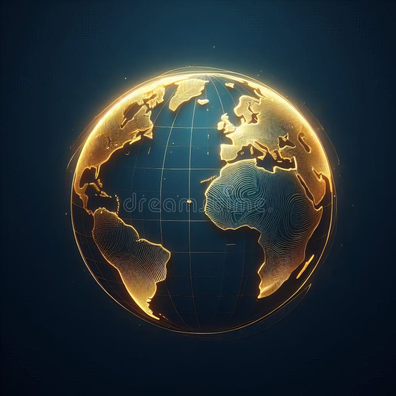 Golden Digital Globe stock photo. Image of technology - 312172002