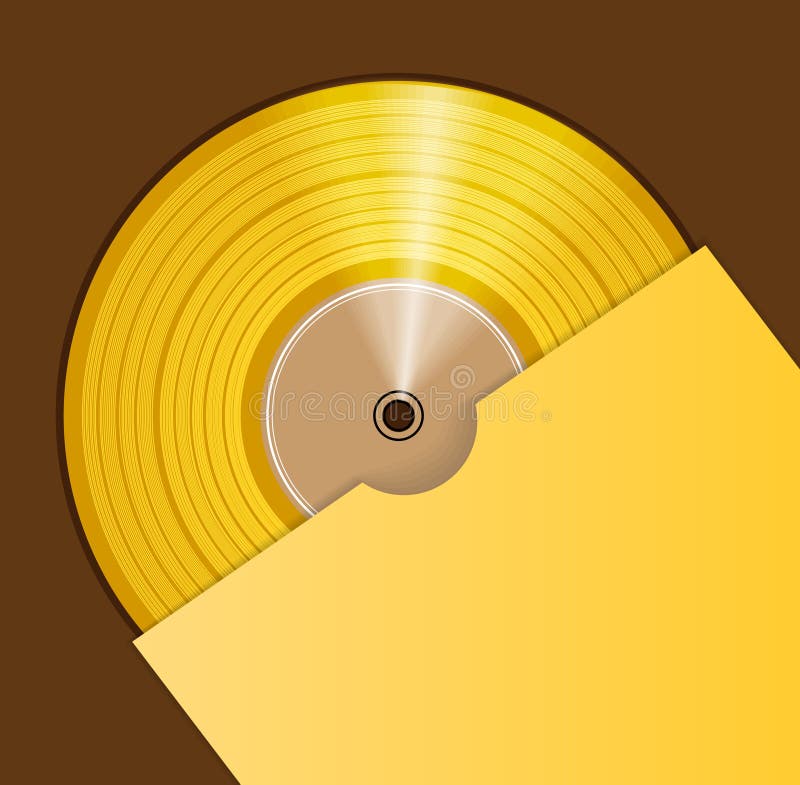 Golden disc stock vector. Illustration of disc, label - 22573659