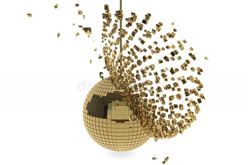 Disco ball exploding stock illustration. Illustration of style - 14536942