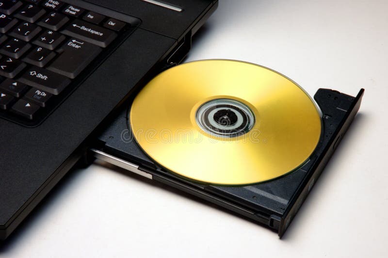 Golden disk stock photo. Image of movie, laptop, computer - 2606028
