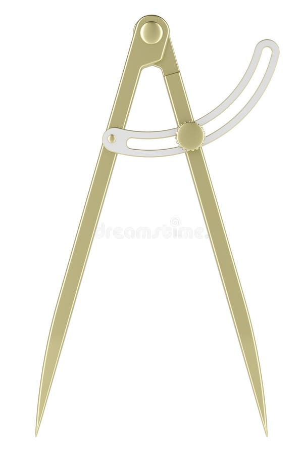 Golden Divider Caliper Compass. 3D Rendering Stock Illustration ...