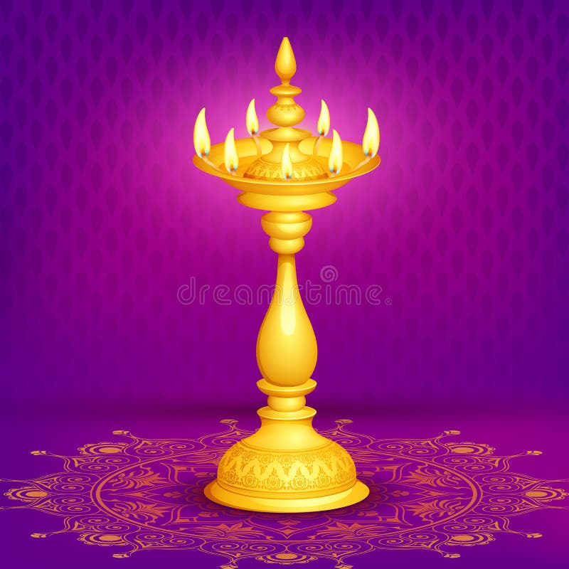 Golden Diya for Festival stock vector. Illustration of burn - 26467577