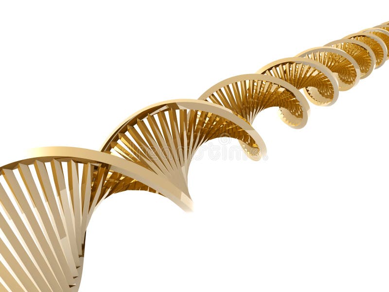 Golden DNA Helix stock illustration. Illustration of helix - 2219023