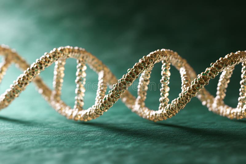 Golden DNA Helix Structure Scientific Background High Quality Image ...