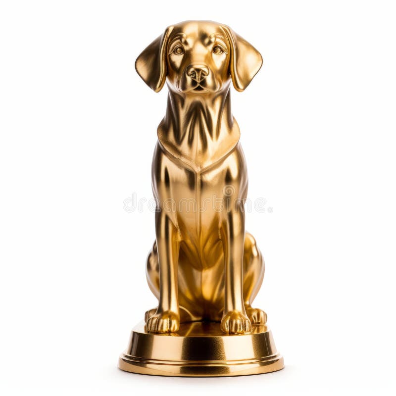 Golden Dog Award Trophy Isolated on White. Award for the First Place ...