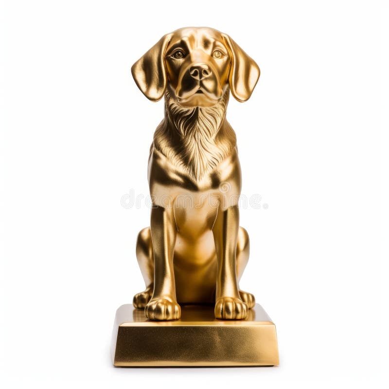 Golden Dog Award Trophy Isolated on White. Award for the First Place ...
