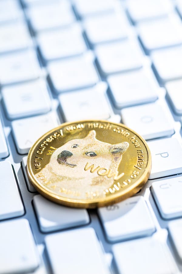 Golden Dogecoin Coin. Cryptocurrency Dogecoin Editorial Image - Image ...