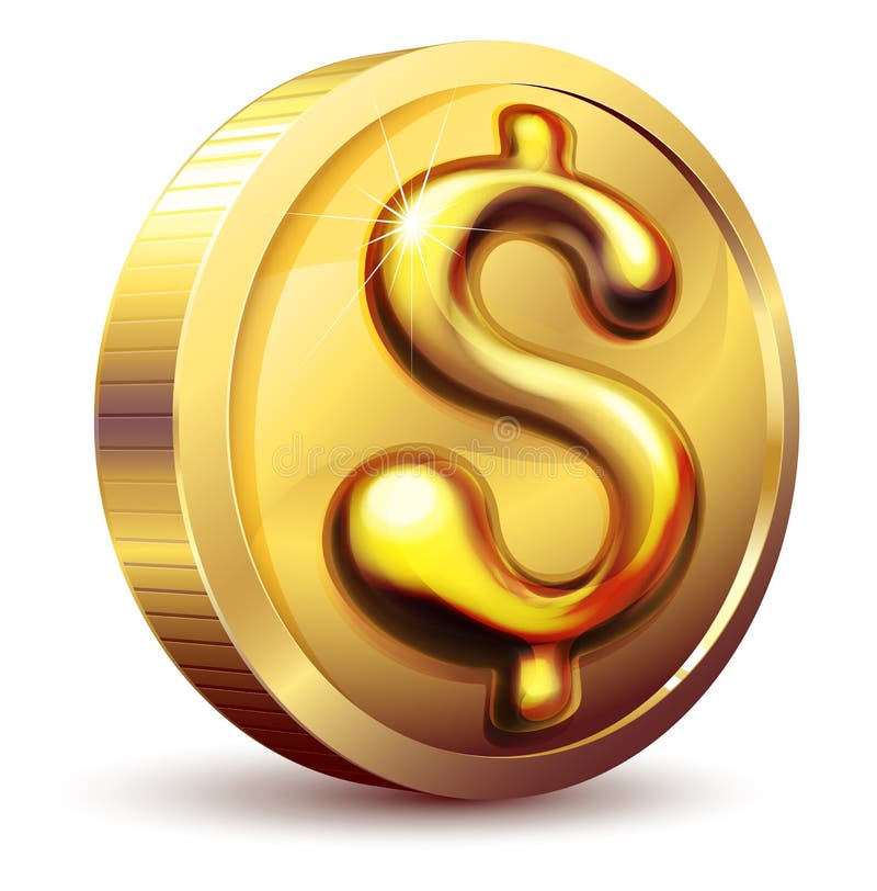 Golden dollar stock illustration. Illustration of dollar - 25065065