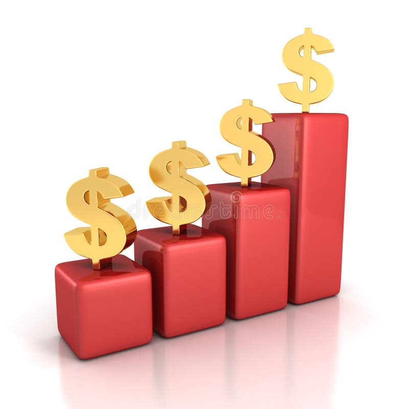 Dollar Financial Success Bar Chart Graph Growing Up Arrow Stock ...
