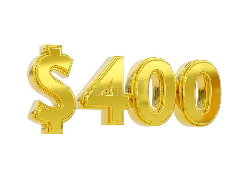 Golden 500 Dollar Price Symbol Isolated on White Background Stock ...