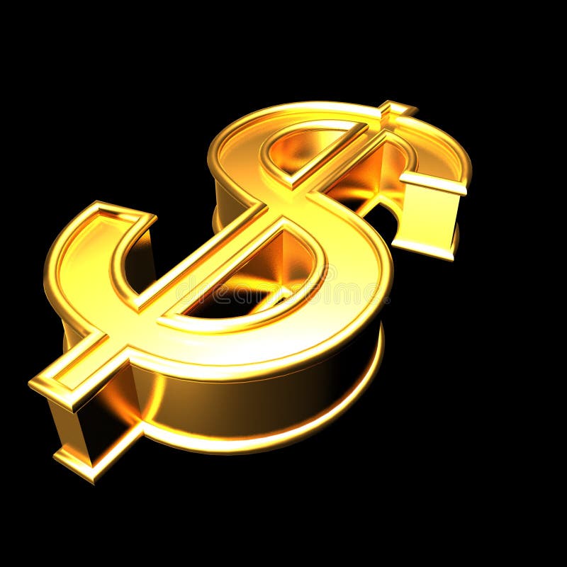 Golden dollar sign stock illustration. Illustration of white - 17502715