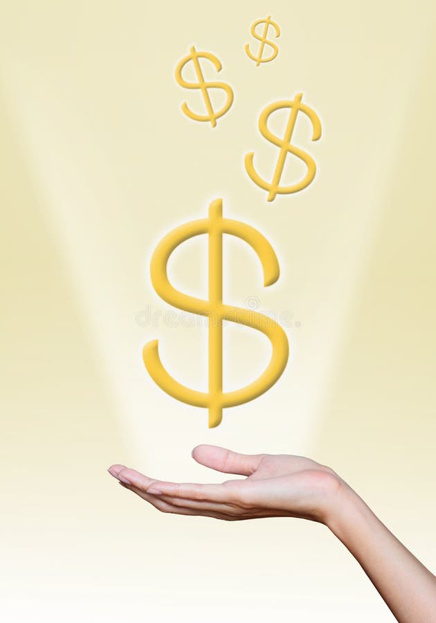 Golden Dollar sign stock image. Image of white, sign, dollar - 9409675
