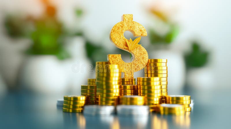 A Golden Dollar Sign is Prominently Placed on Top of a Carefully ...