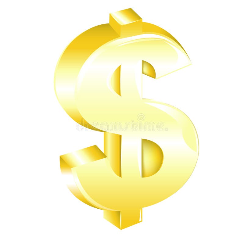 Golden Dollar Sign. Vector stock vector. Illustration of effortless ...