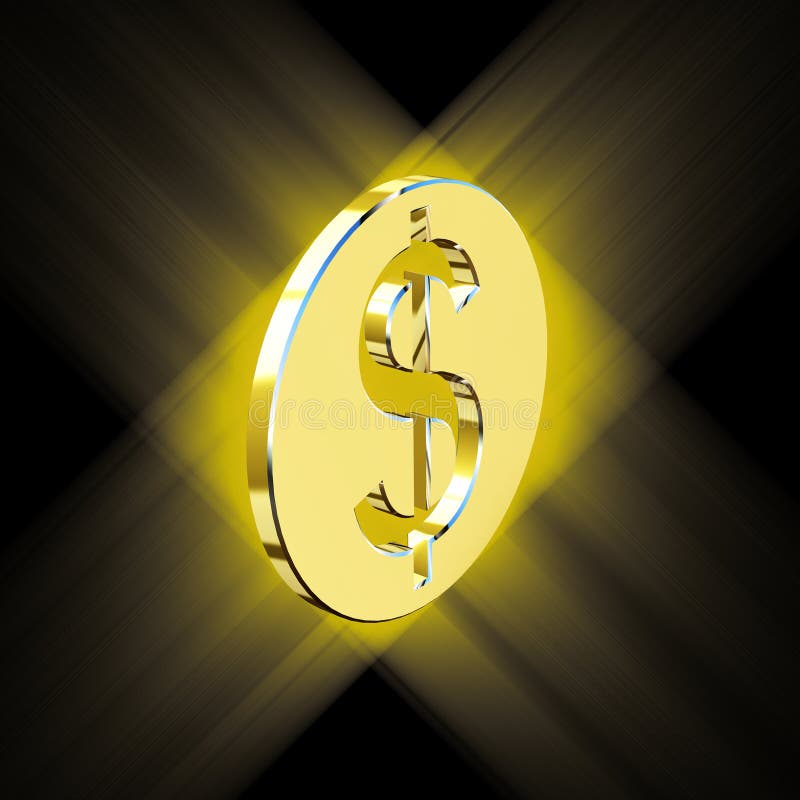 Golden dollar symbol stock illustration. Illustration of colors - 54786159