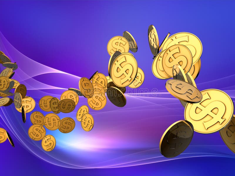 3d Rendering of Falling Signs of Dollars. Stock Illustration ...