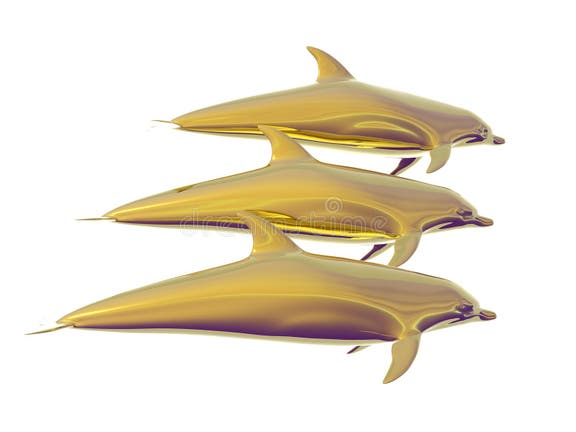 Golden Dolphins stock illustration. Illustration of water - 398223