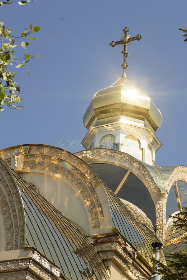 Golden Dome the Russian Orthodox Church Stock Image - Image of cupola ...