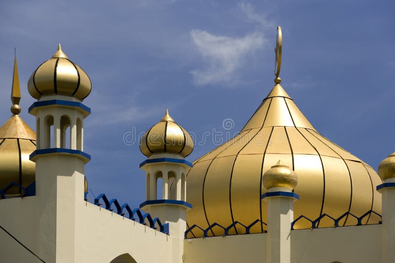 Golden domed mosque stock photo. Image of domed, architectural - 4012954