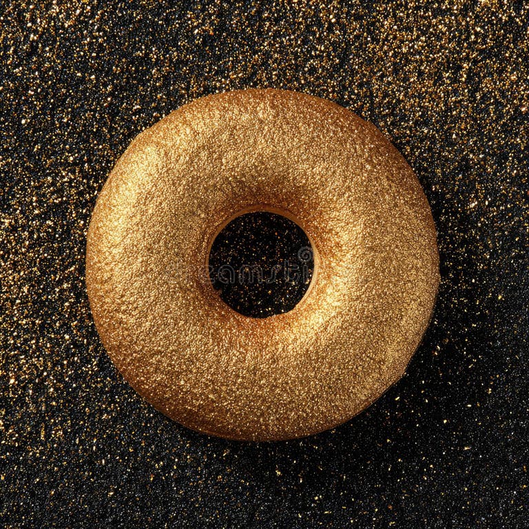 Golden Glitter Donut stock illustration. Illustration of goldencolored ...