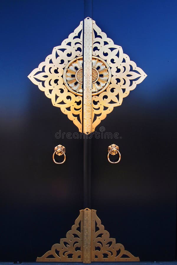 Golden door stock photo. Image of asia, door, architecture - 42350610