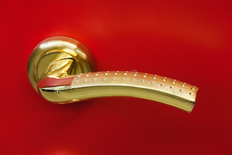 Golden Door Handle stock image. Image of doorway, lock - 640861