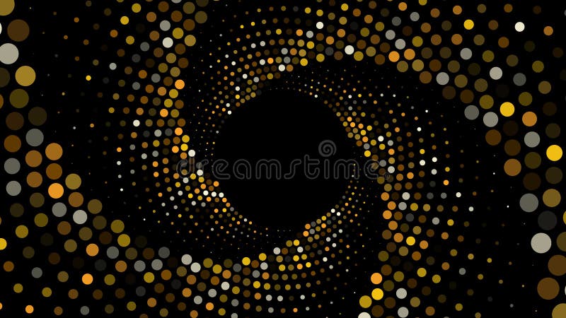 Golden Dots Forming a Swirling Spiral Pattern Around a Black Center on ...