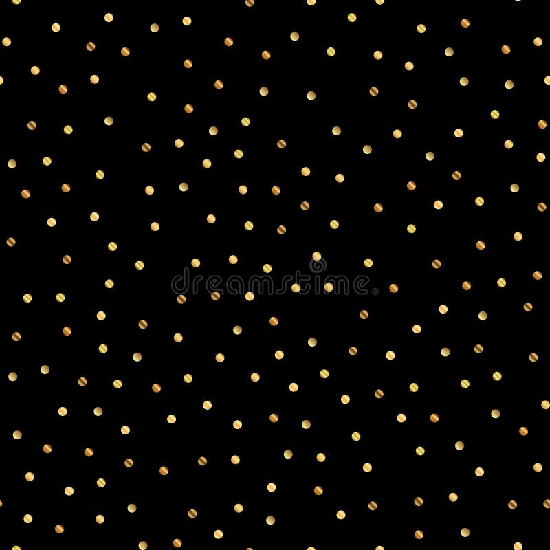 Golden Dots Pattern on Black Background. Stock Vector - Illustration of ...