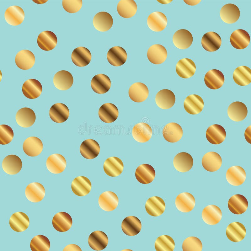 Golden Dots Pattern on Blue Background. Stock Vector - Illustration of ...