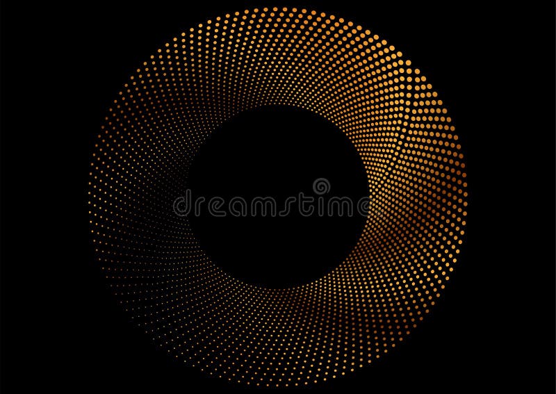 Golden Dotted Linear Circle Shape Abstract Geometric Background Stock ...