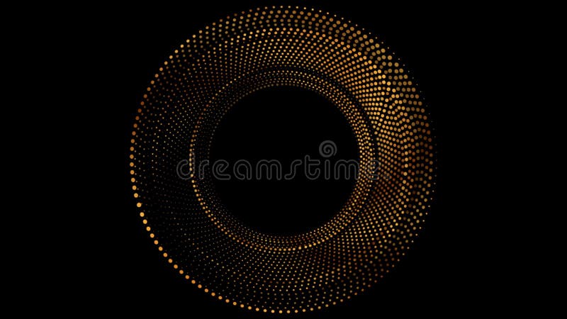 Golden Dotted Linear Circle Shape Abstract Geometric Motion Background ...