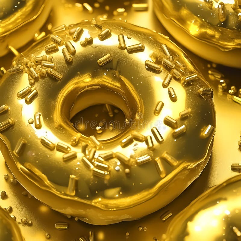 Golden doughnuts stock illustration. Illustration of toppings - 323268533