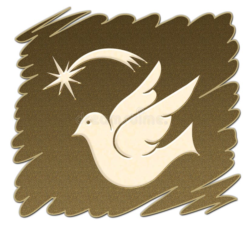 Golden dove stock illustration. Illustration of nativity - 12248759