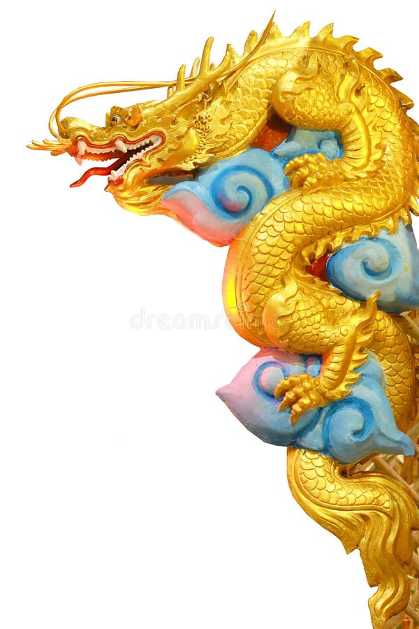 Golden dragon stock image. Image of sculpture, head, symbol - 15423153