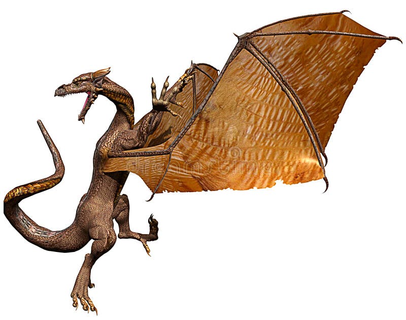 Golden Dragon Being Attacked from Behind Stock Illustration ...