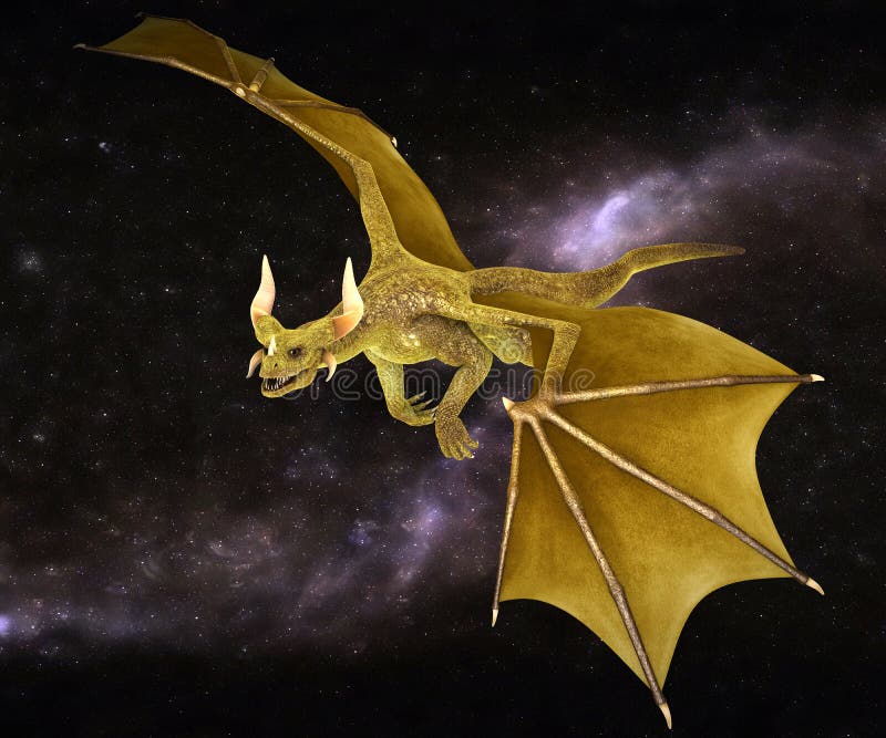 Flying dragon stock illustration. Illustration of animal - 73758686