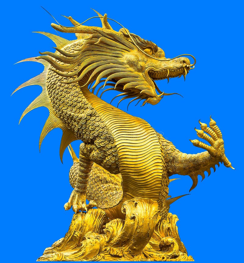 Golden dragon statue stock photo. Image of golden, background - 43308356