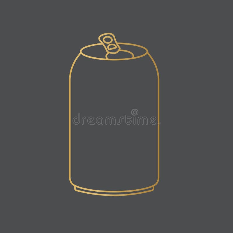 Golden Drink Metal Can Icon Stock Vector - Illustration of cool, empty ...