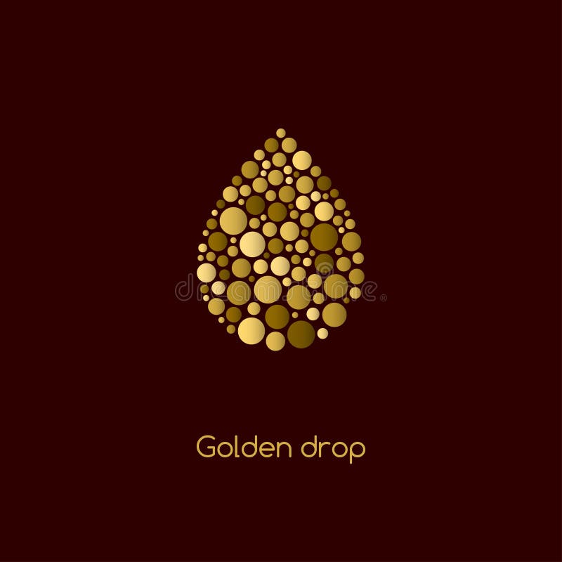 Golden Drop of Dots of Different Sizes. Stock Vector - Illustration of ...