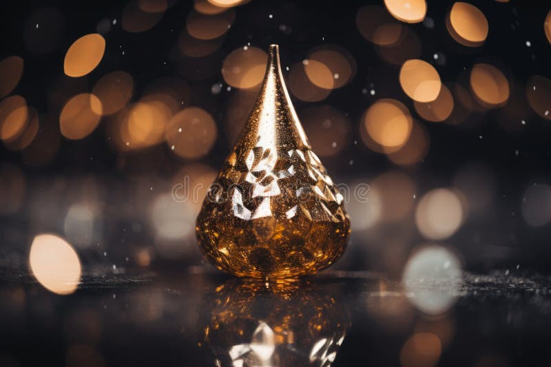 A Golden Drop of Liquid Sitting on a Table Stock Illustration ...