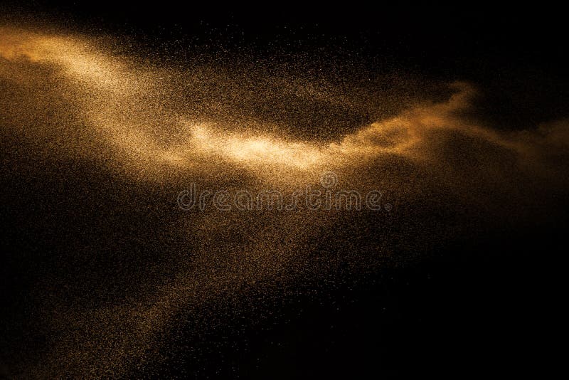 Golden Dry River Sand Explosion Isolated on White Background. Abstract ...