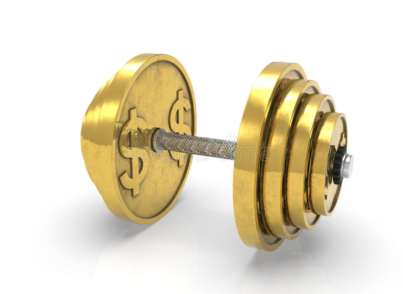 Coin barbell stock photo. Image of metal, heavy, dollar - 24374606