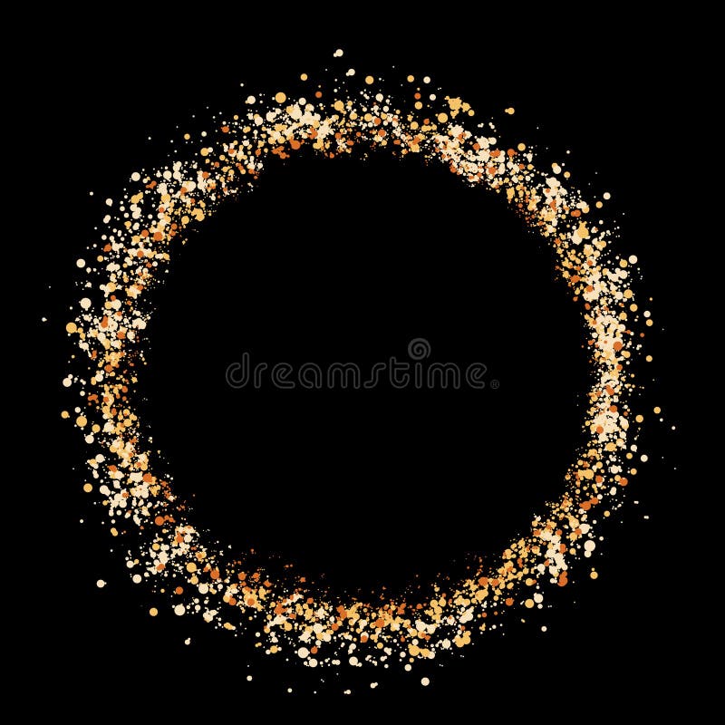 Golden Dust Dots Circle Frame Stock Vector - Illustration of abstract ...