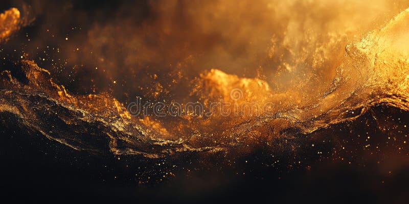 Golden Dust Motes: a Shimmering Cascade of Golden Particles Dancing in ...