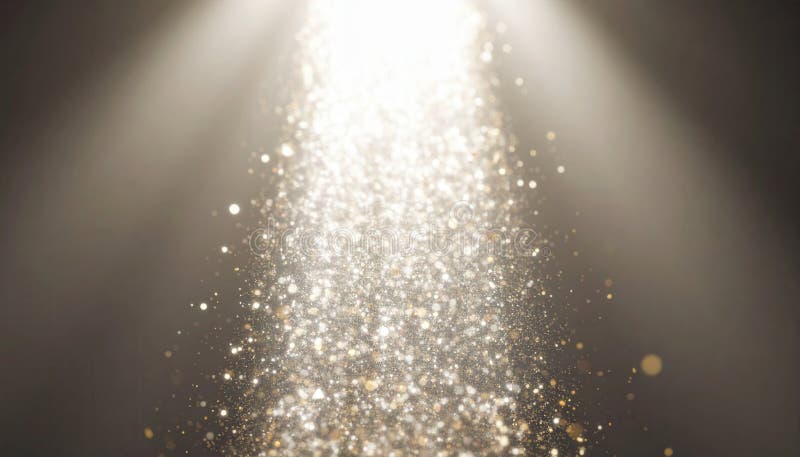 Golden Dust Particles Ascending Narrow Column of Warm White Light Stock ...